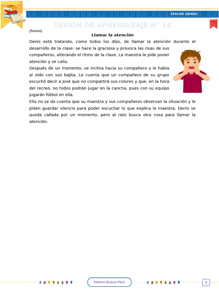 Anexo de Sesiones de Aprendizaje - Semana 3 - UDA I - Editora Quipus Perú | PDF | Comunicación ...