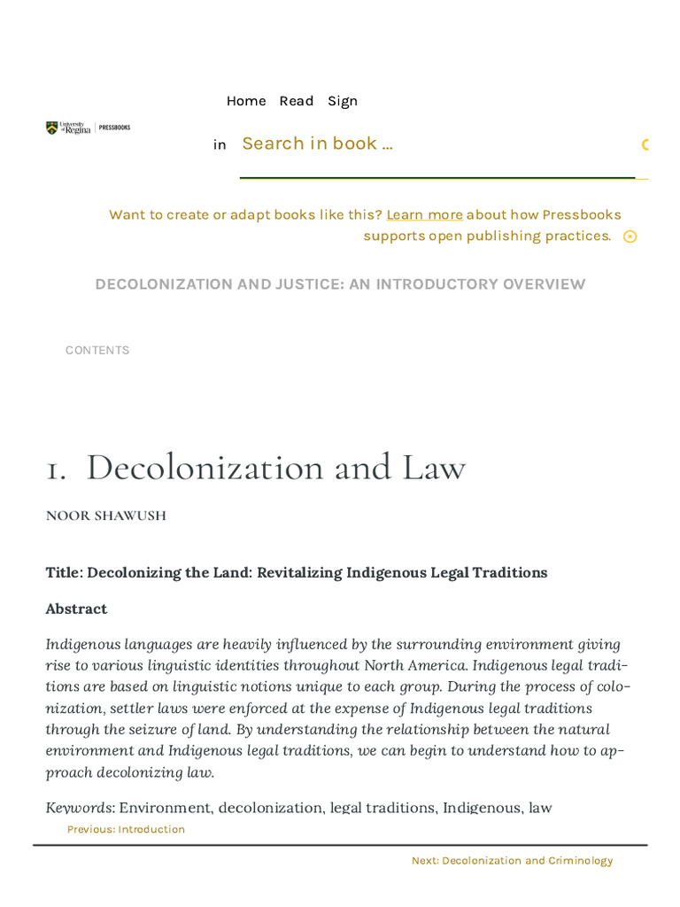 Decolonization and Law - Decolonization and Justice - An Introductory ...