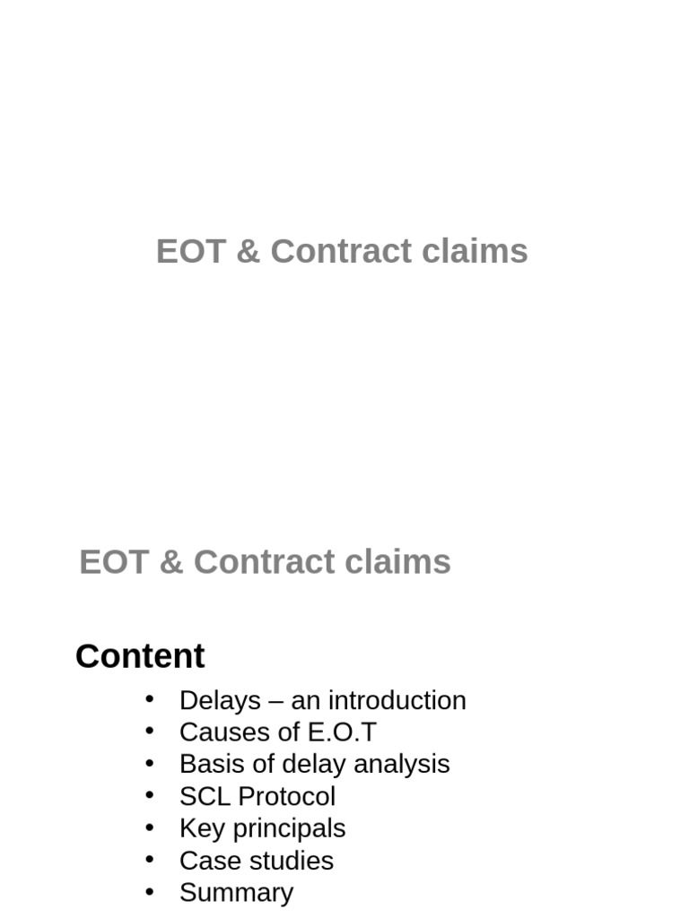 EOT N Claim Presentation | PDF | Employment | Private Law