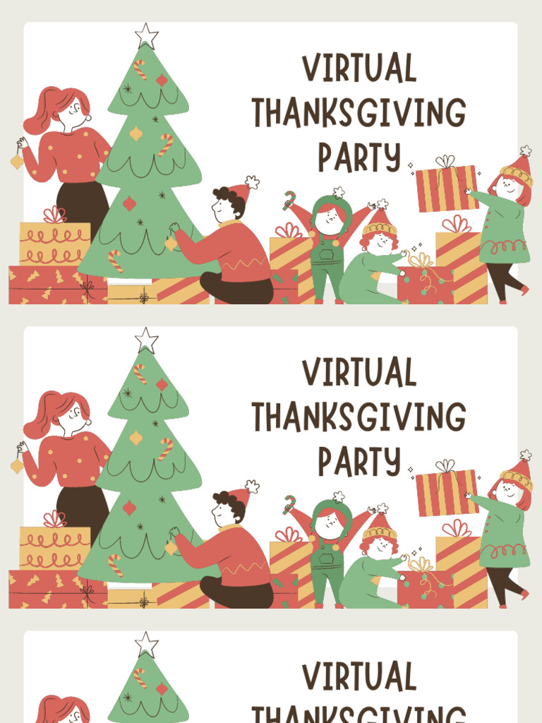 VIrtual Thanksgiving Party | PDF | Christmas | Santa Claus