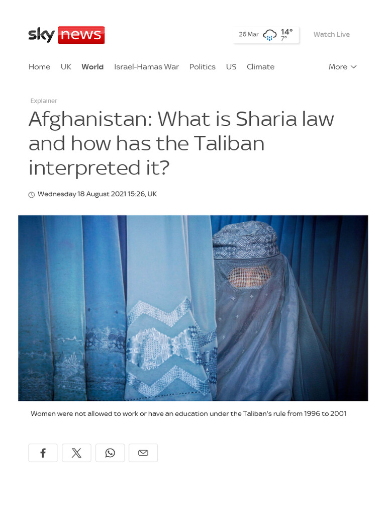 Afghanistan - What Is Sharia Law and How Has The Taliban Interpreted It ...
