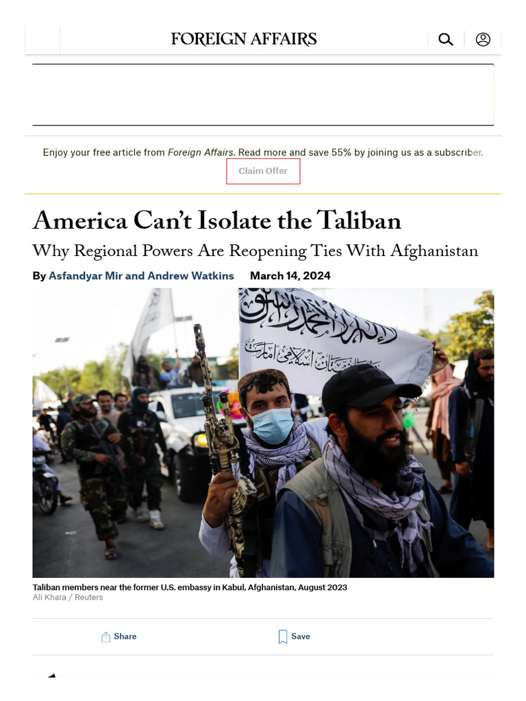 Regional Powers Engage with Taliban | PDF | Taliban | Afghanistan