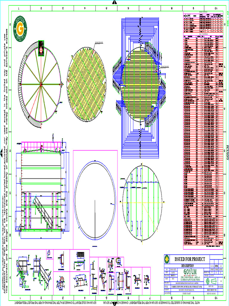 Bulk Oil Storage Tank Fabrication Drawings | PDF