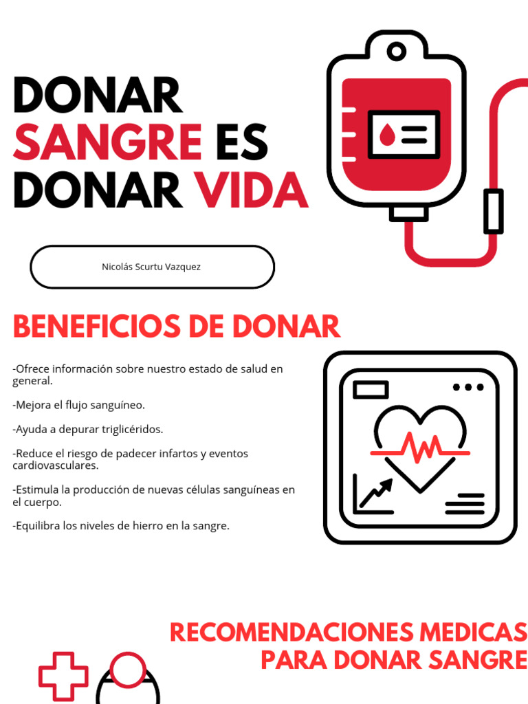 Presentación Donación de Sangre Simple Negro y Rojo | PDF