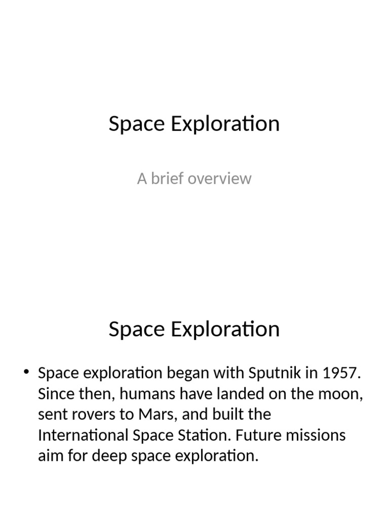 Space Exploration Pdf
