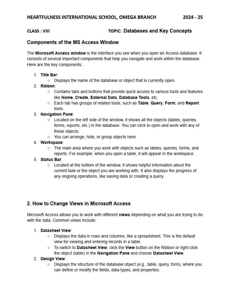Databases and Key Concepts | PDF | Microsoft Access | Databases