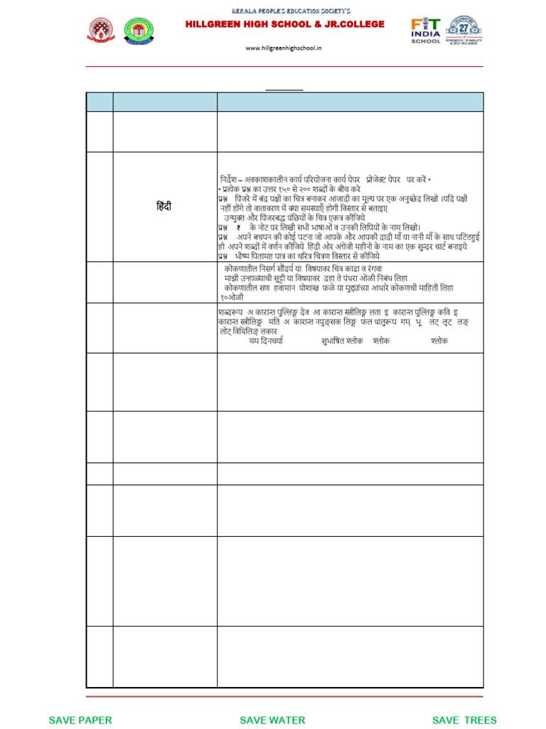 Class 7 Holiday Homework 2022 23 | PDF