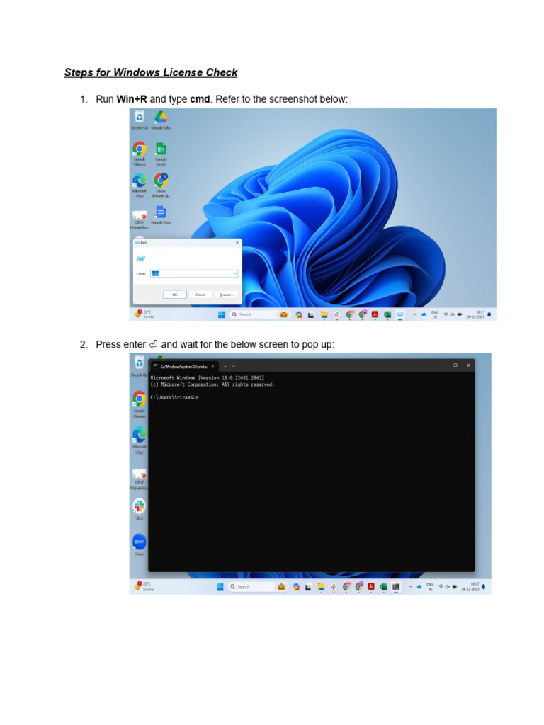 Steps For Windows License Check | PDF