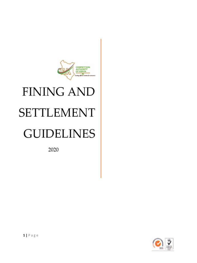 Fining and Settlement Guidelines | PDF | Mergers And Acquisitions | Revenue