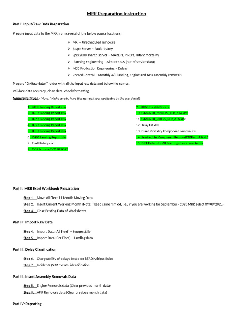 MRR Data Preparation Guide | PDF | Microsoft Excel | Data