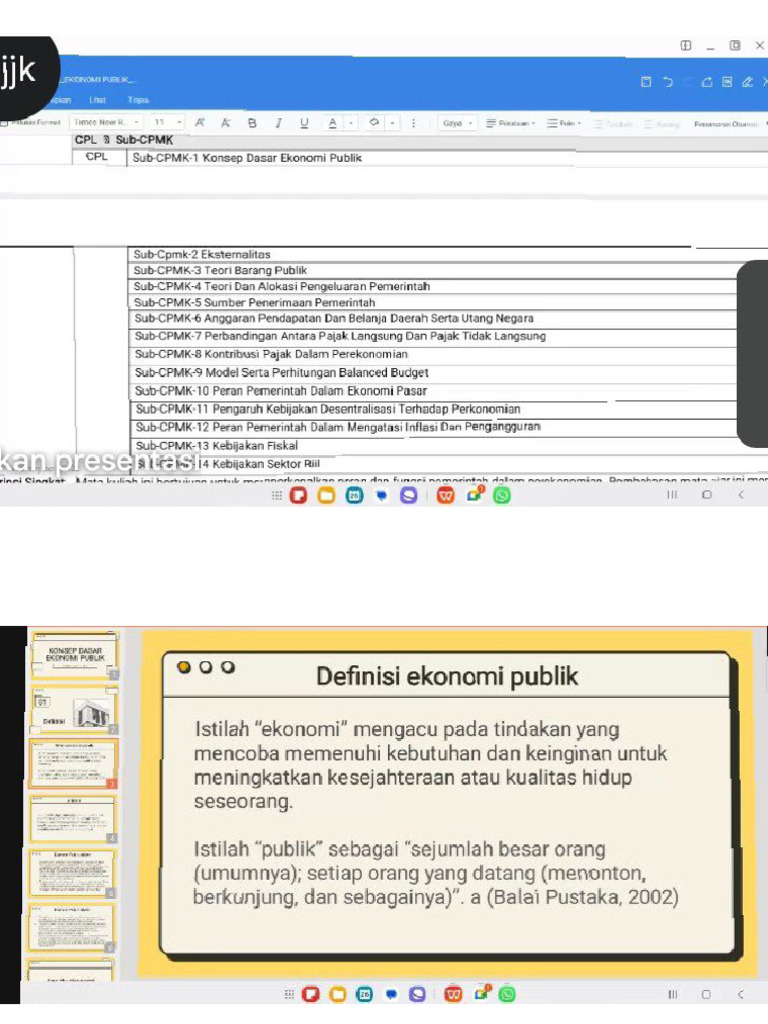 Definisi Dan Konsep Dasar Ekonomi Publik + RPS | PDF