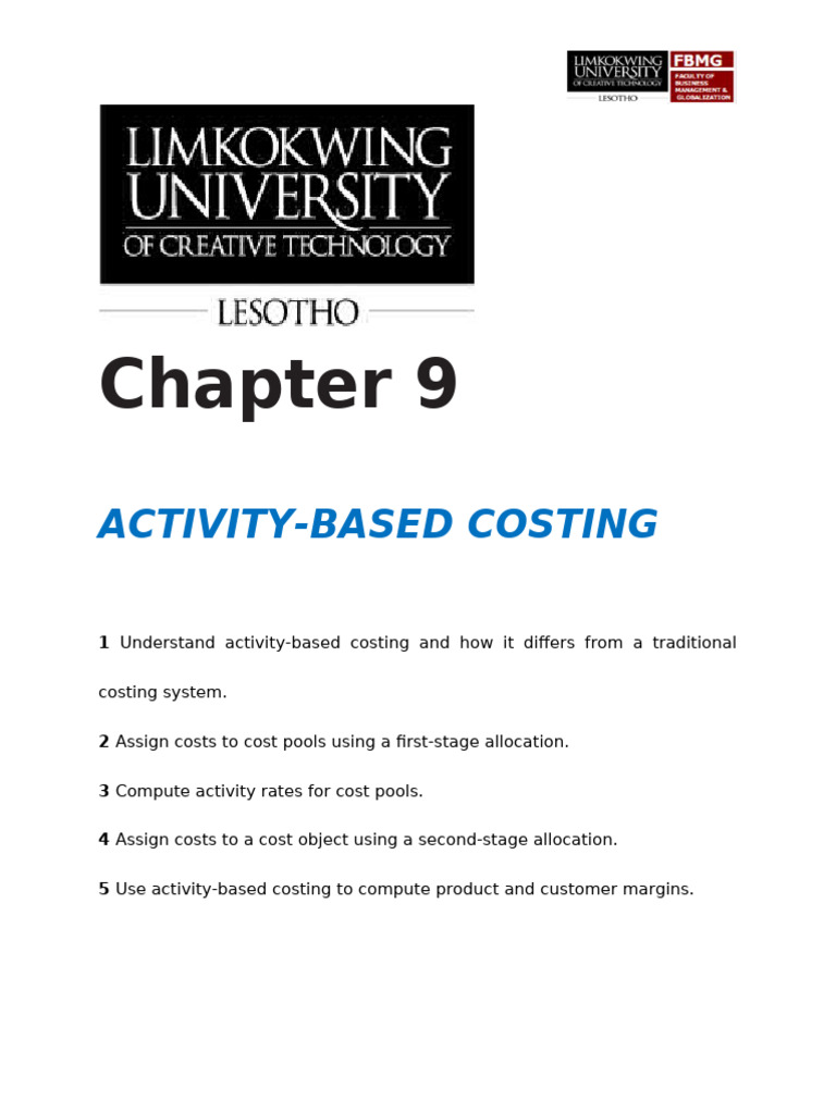 Chapter 9 Activity-Based Costing | PDF | Business | Economies