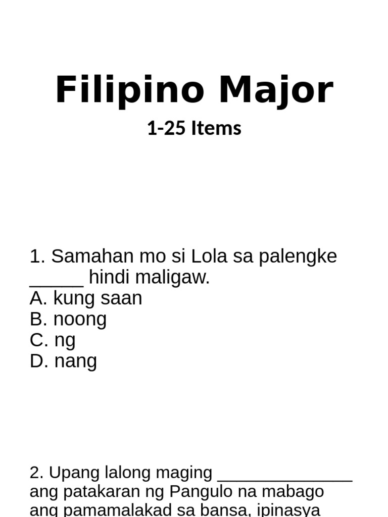 Filipino Major 8 | PDF