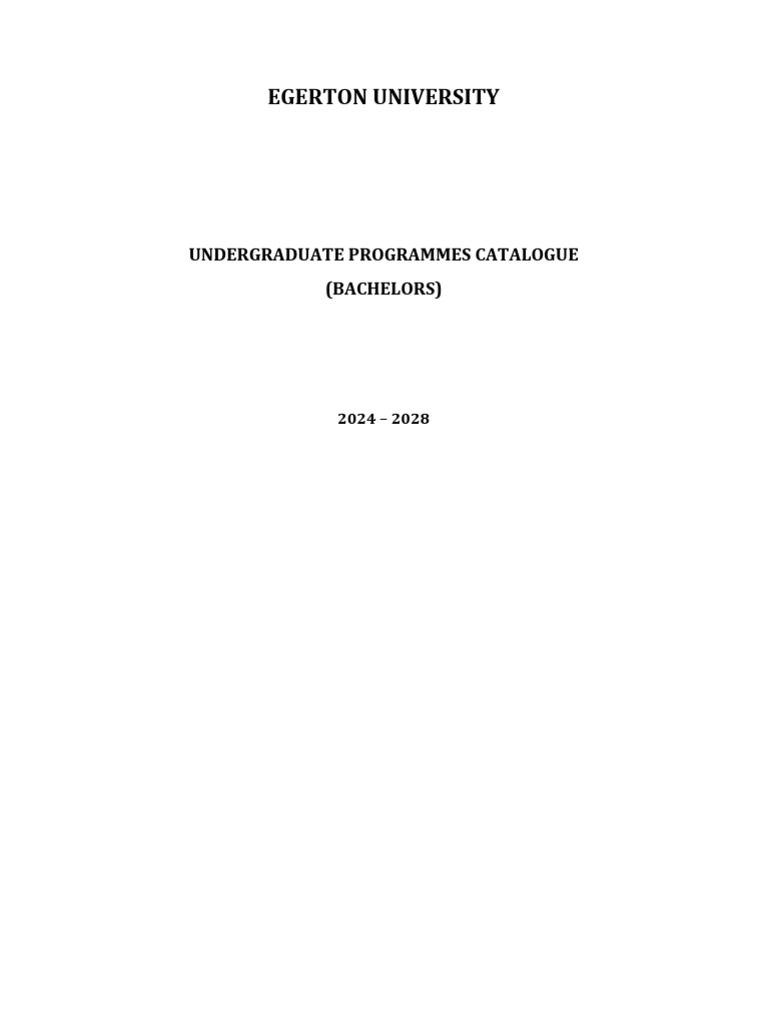 Egerton Catalogue | PDF | Academic Degree | Bachelor's Degree