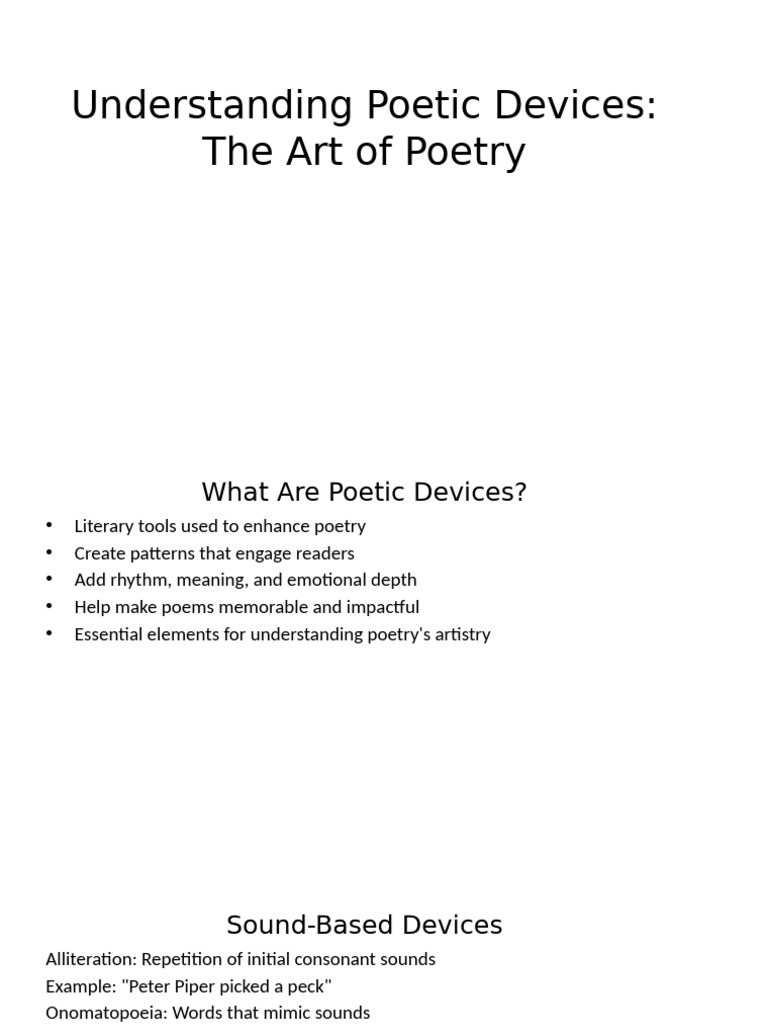 Understanding Poetic Devices The Art of Poetry | PDF