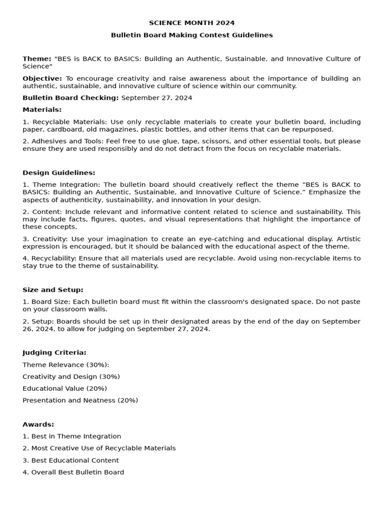 Bulletin Board Guidelines | PDF