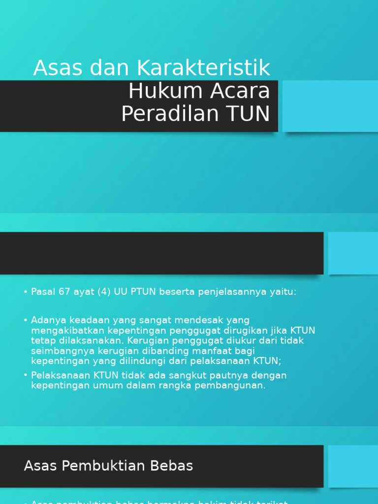 Asas Dan Karakteristik Hukum Acara TUN | PDF