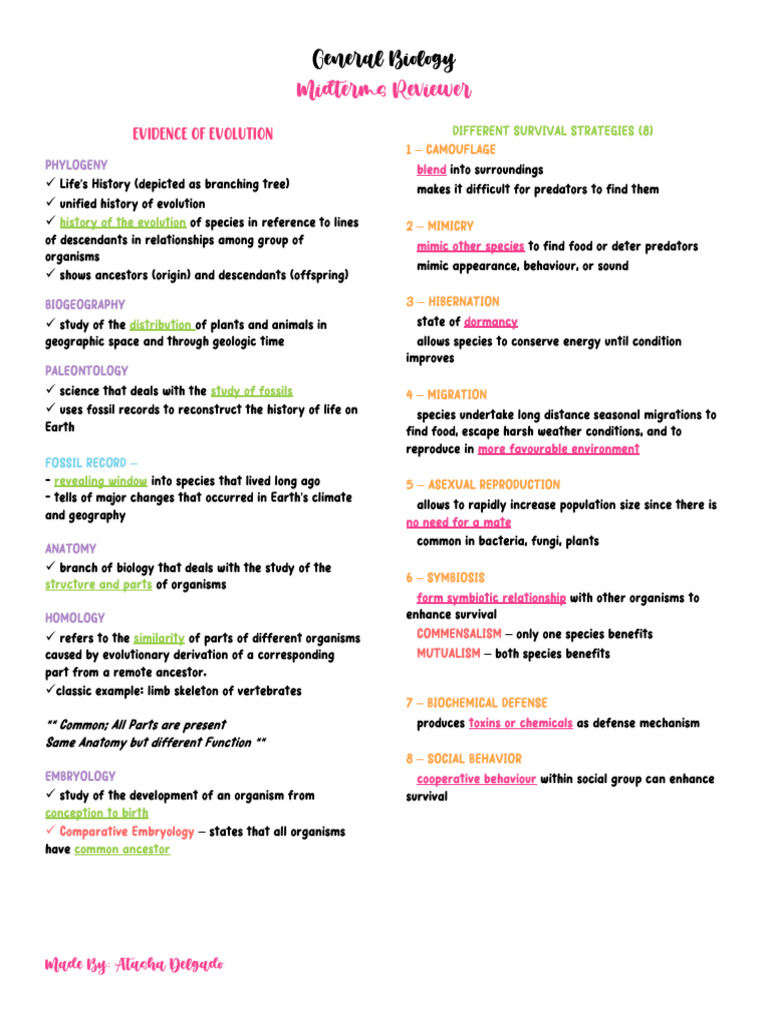 Bio Evidence of Evolution and Systematics Reviewer | PDF | Taxonomy ...