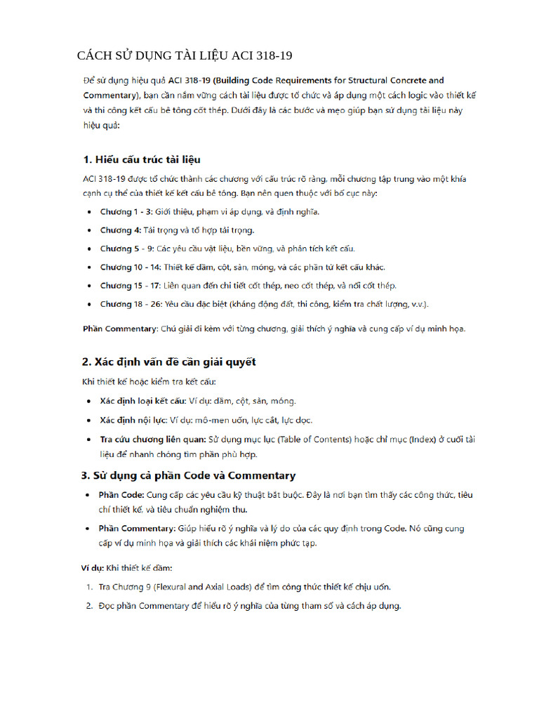 CÁCH SỬ DỤNG TÀI LIỆU ACI 318 | PDF
