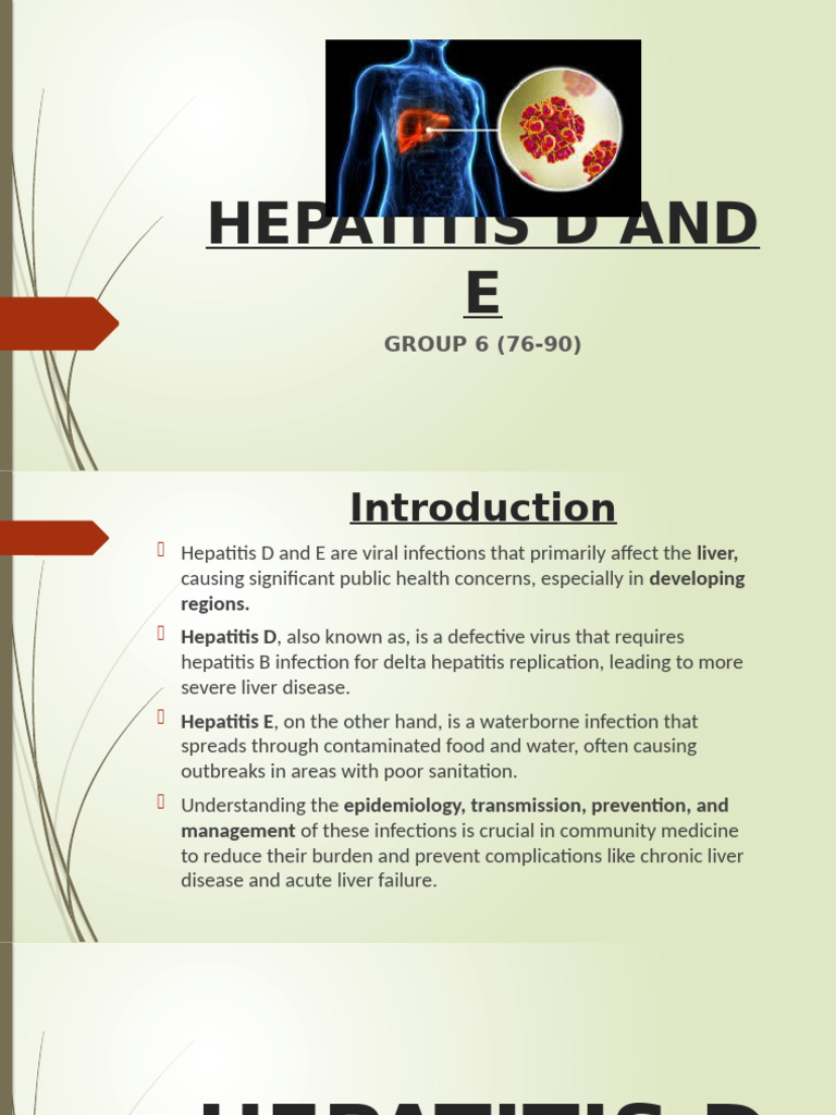 Overview of Hepatitis D and E | PDF | Hepatitis B | Hepatitis