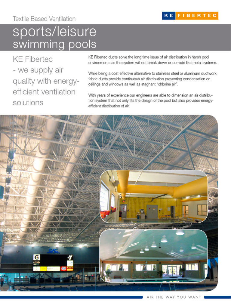 Textile Duct Brochure - Swimming Pools | PDF | Duct (Flow ...