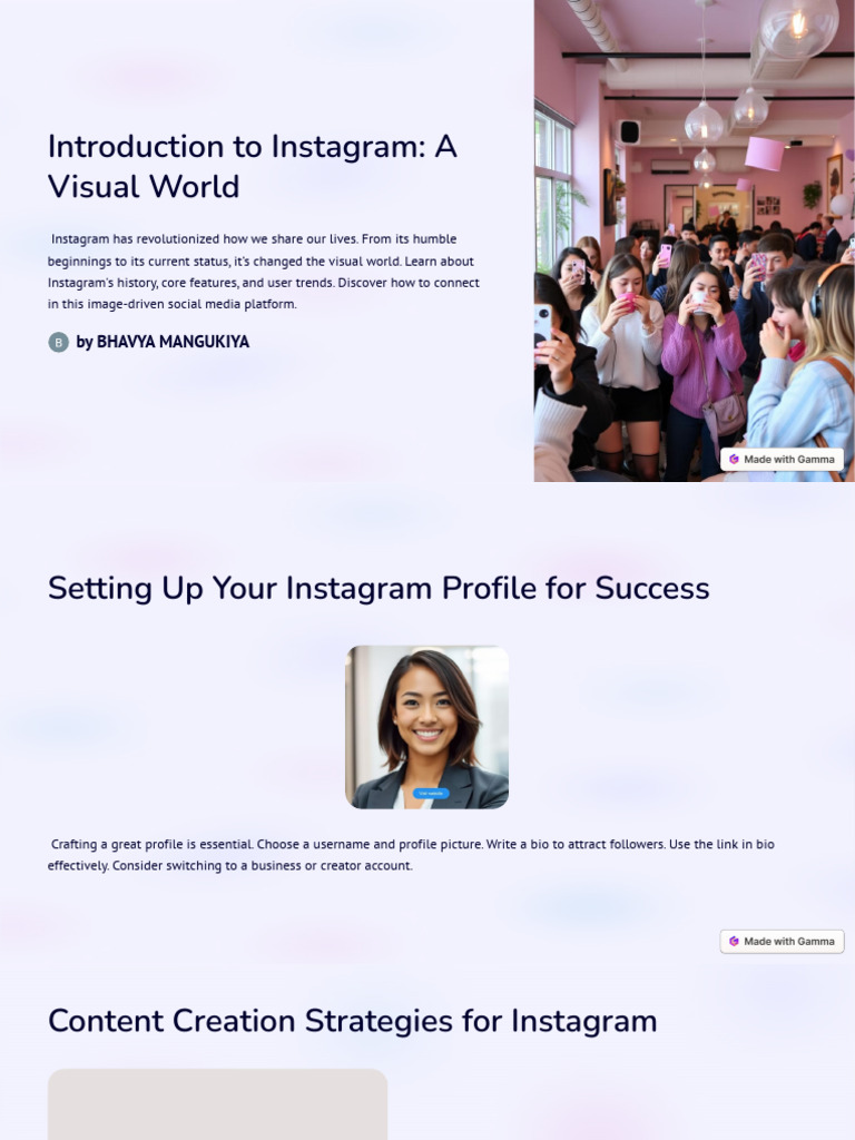 Introduction To Instagram A Visual World | PDF