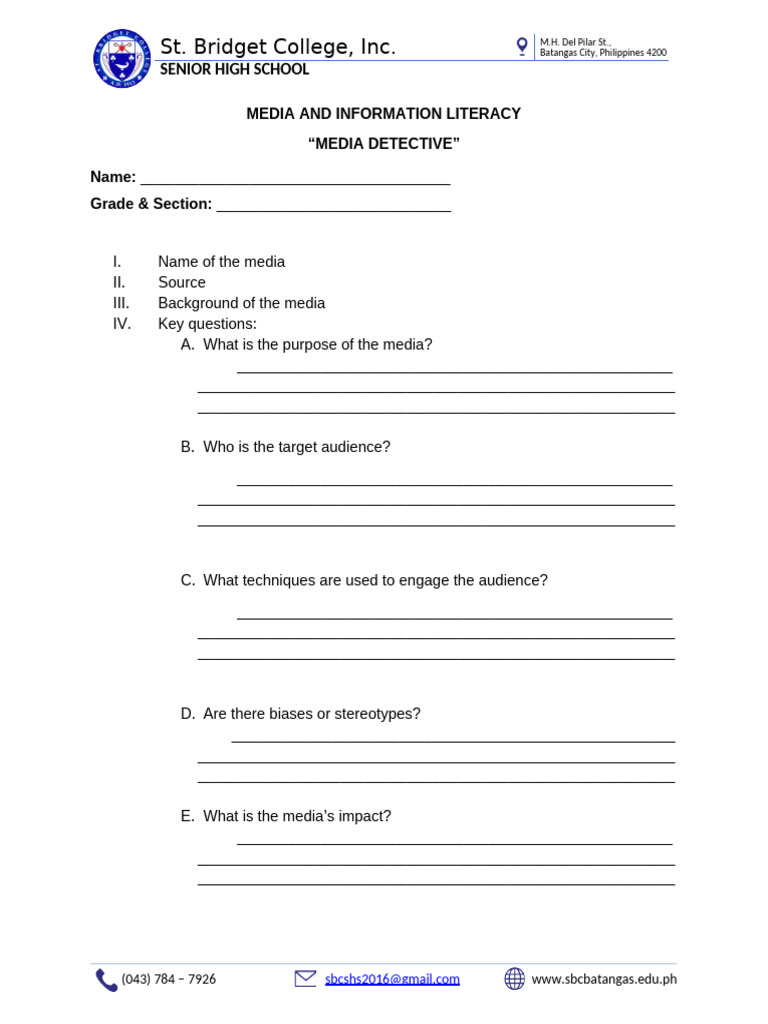 Media Literacy Assignment Guide | PDF