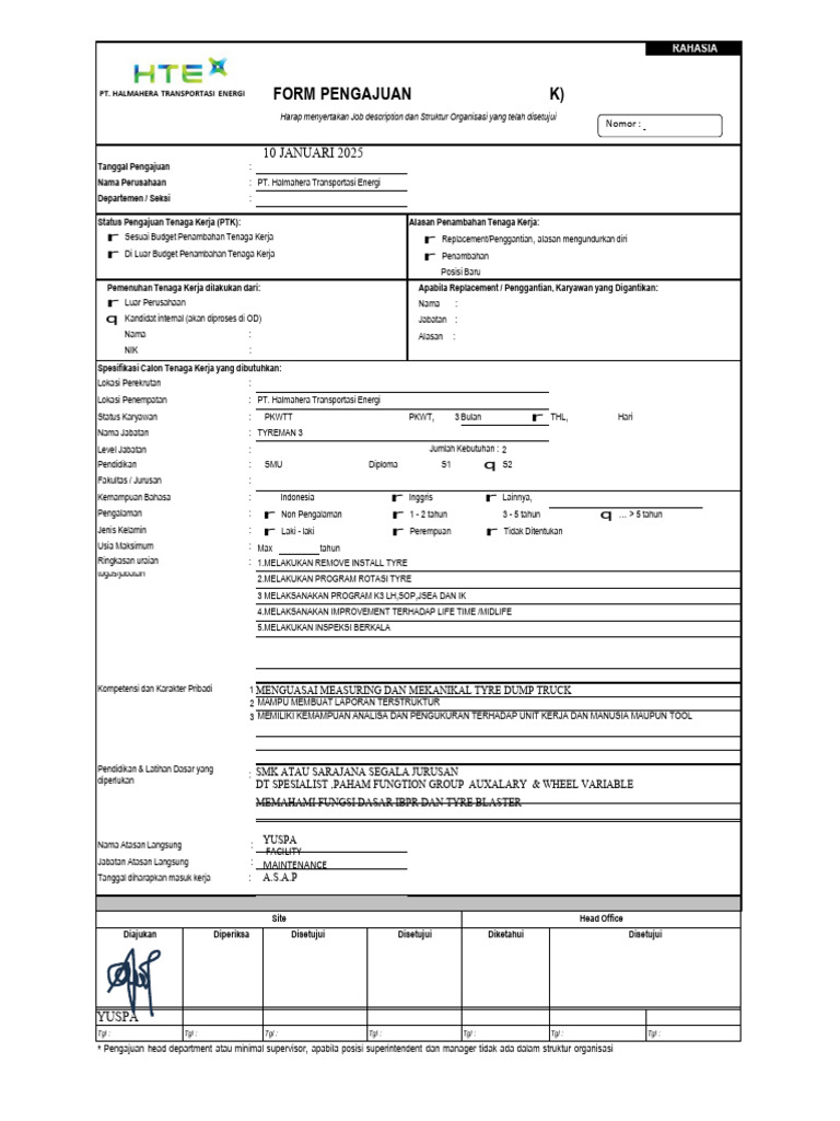 Form PTK HTE-TYREMAN 3 | PDF