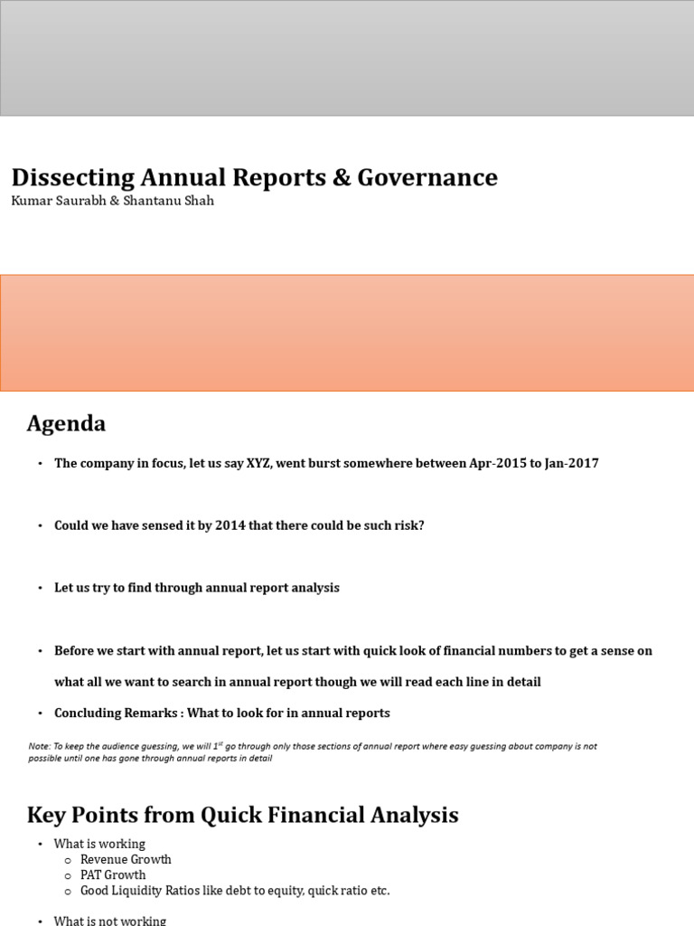 Analyzing Annual Reports for Risks | PDF | Revenue | Expense