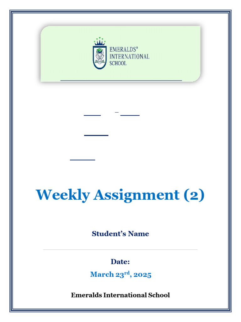 Weekly Assignment2 Grade 5 | PDF