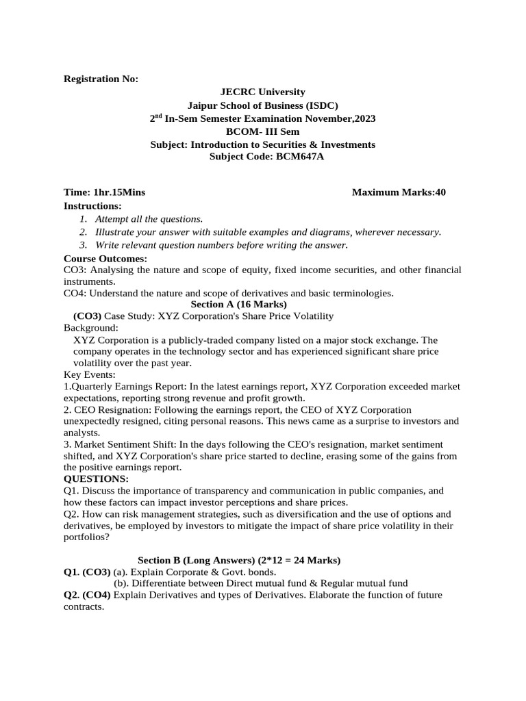 Isi Bcom Ifm (3rd) 2nd Insem | PDF