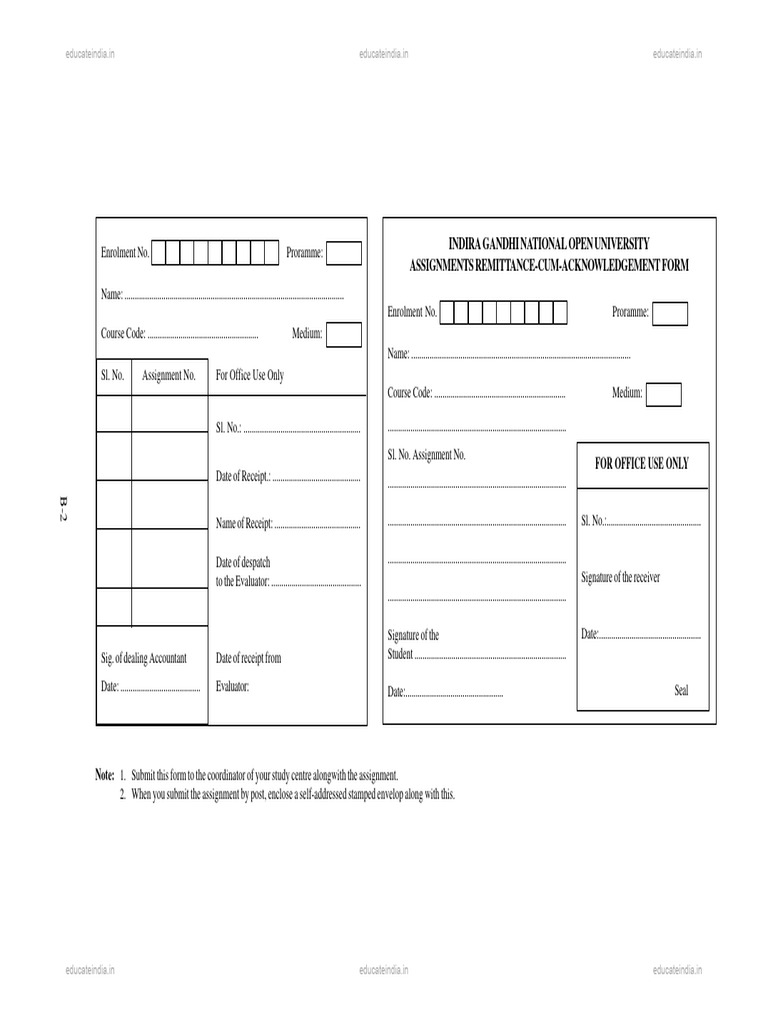 Ignou Slip | PDF