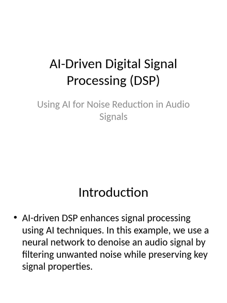 AI DSP Presentation | PDF