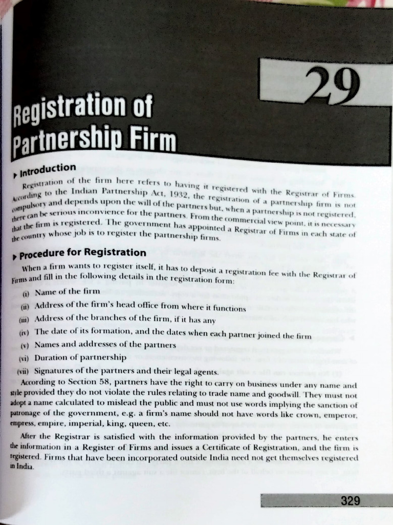 Registration of Partnership Firm | PDF | Partnership | Government
