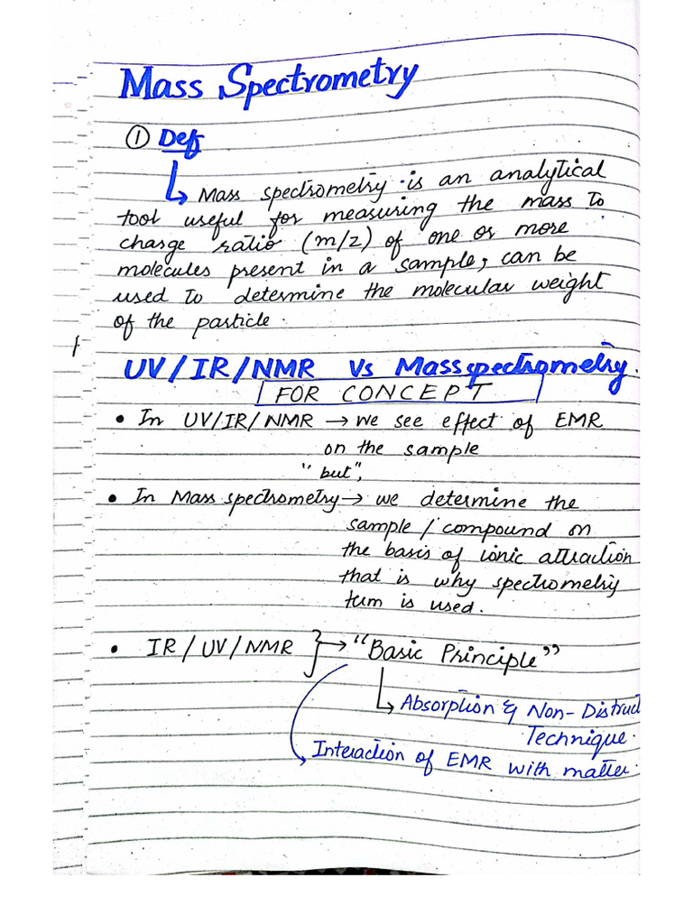 Mass Spectrometry Notes 2 | PDF
