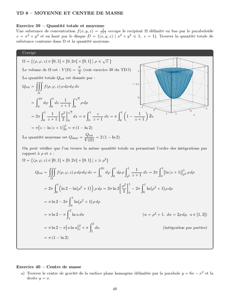 Math2A TD8 Corrige | PDF | Géométrie euclidienne | Métrologie