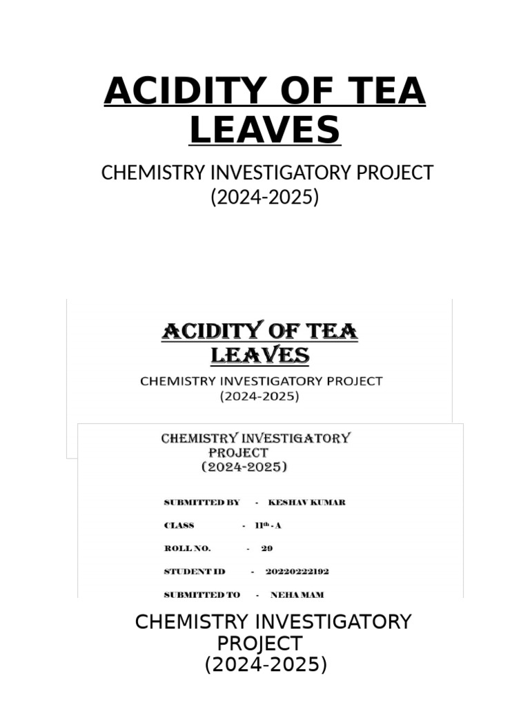 Acidity of Tea Leaves | PDF