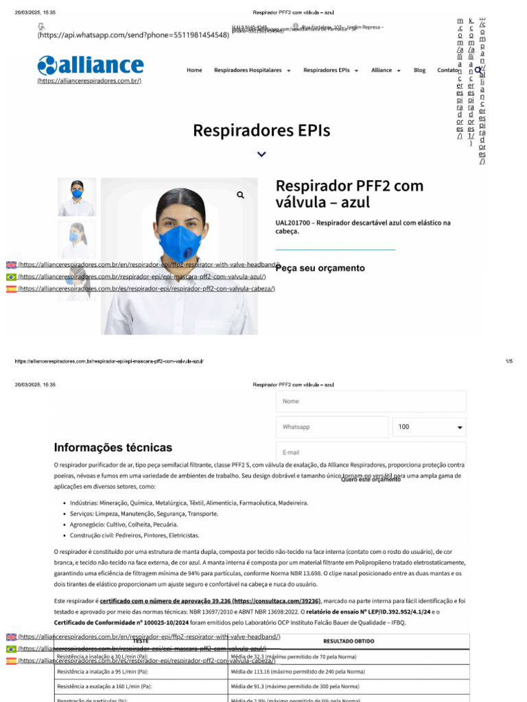 Respiradores PFF2 39236 | PDF