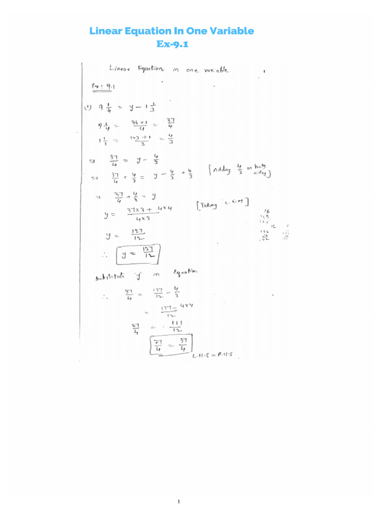 Chapter---9.-Linear-Equations-in-One-Variable (1) (1) | PDF