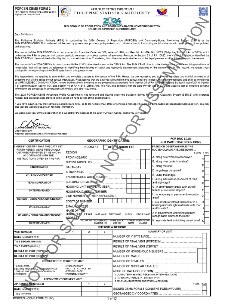 2024 POPCEN CBMS Form 2 HPQ Ao 06192024 - With Form 3 - With Watermark ...