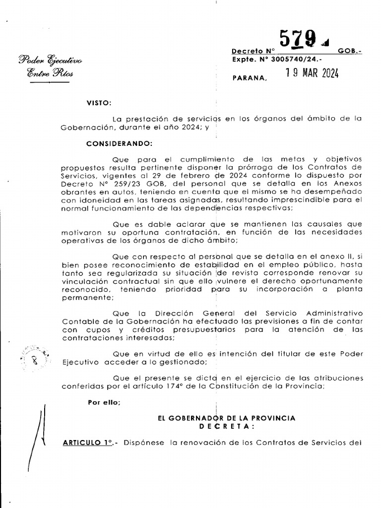 Decreto 579 2024 Gob | PDF