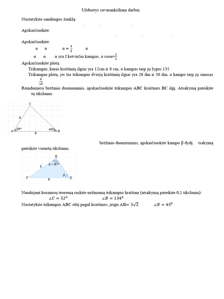 2kl Uzduotys Skirtos Savarankiskam Darbui | PDF