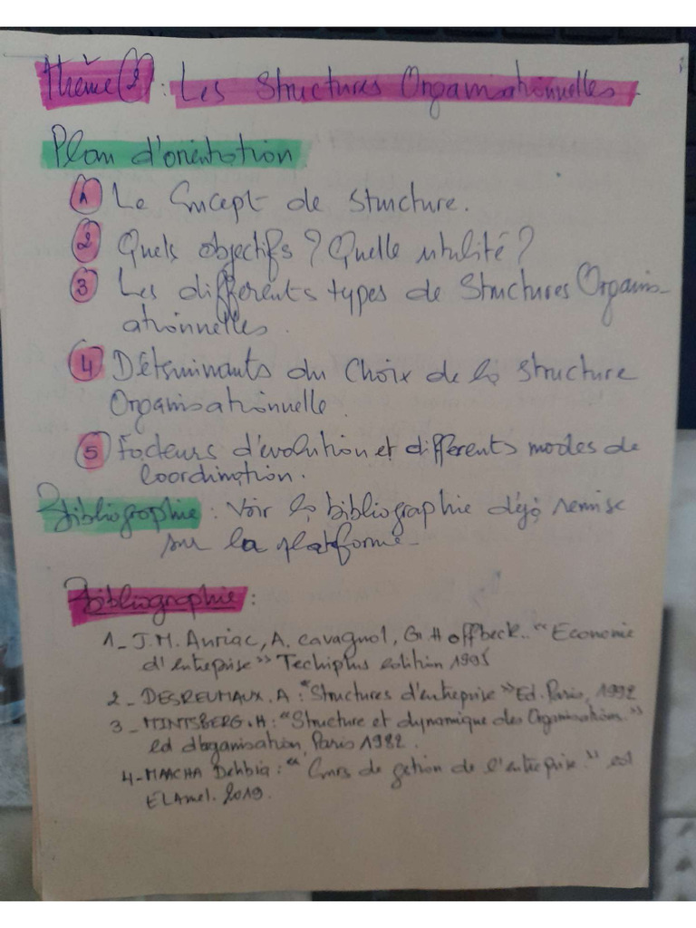 TD N° 02 Les Structures Organisationnelles | PDF