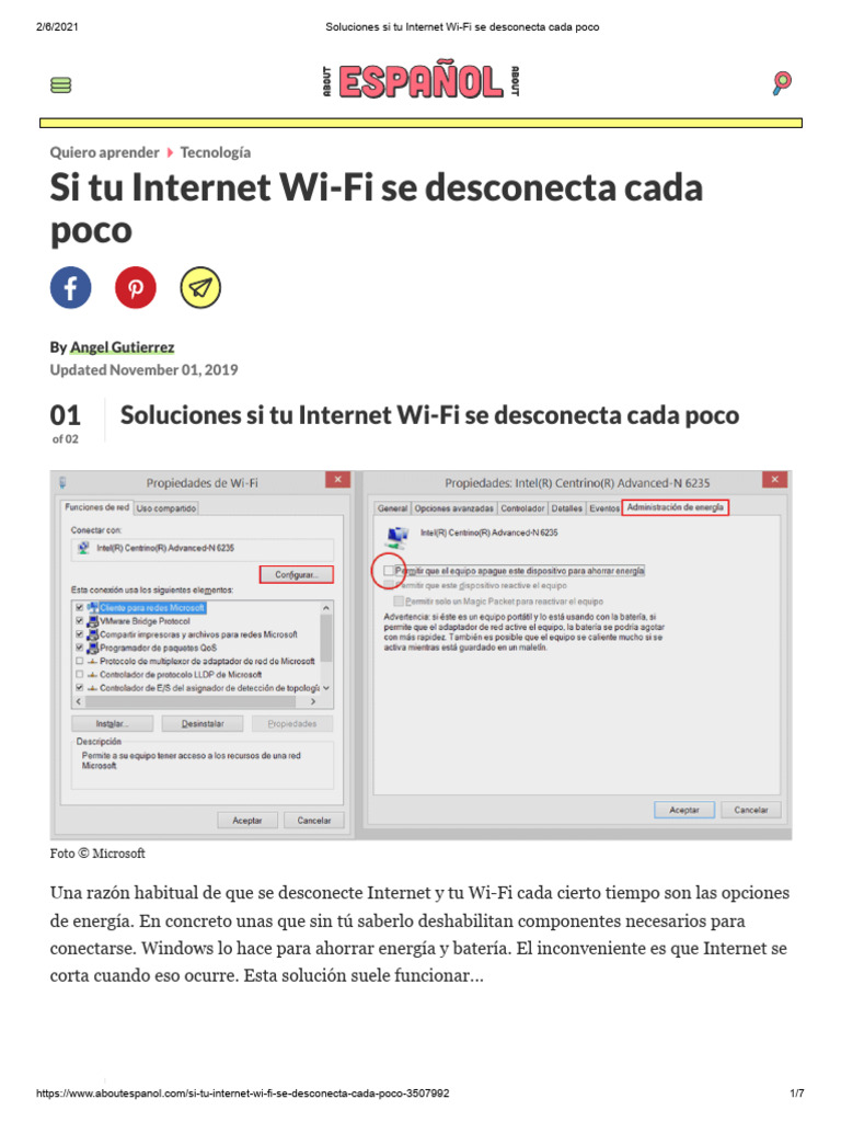 Soluciones Si Tu Internet Wi-Fi Se Desconecta Cada Poco | PDF | Windows ...