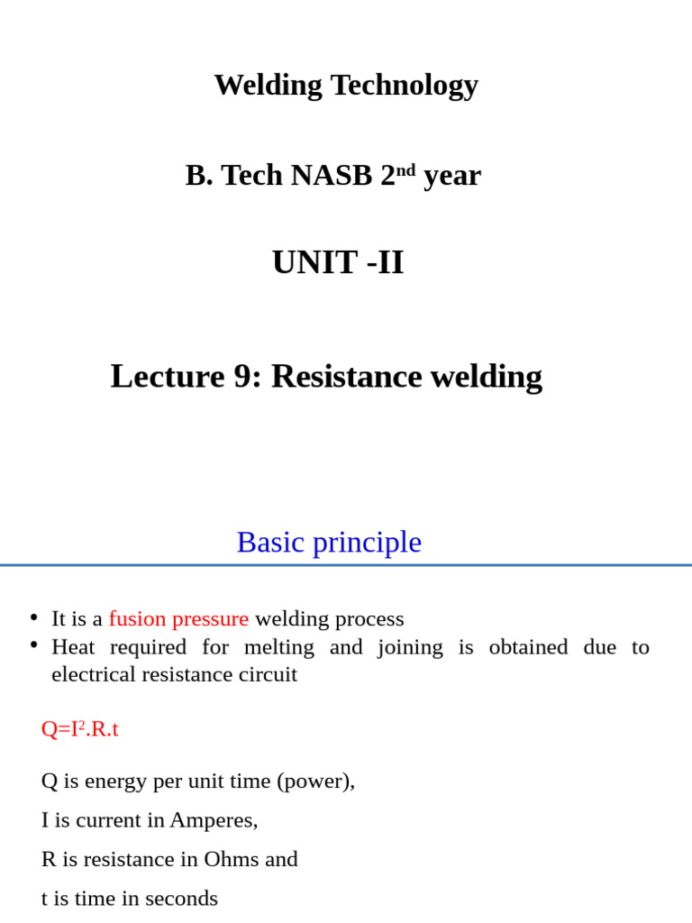Resistance Welding Techniques Explained | PDF | Welding | Construction