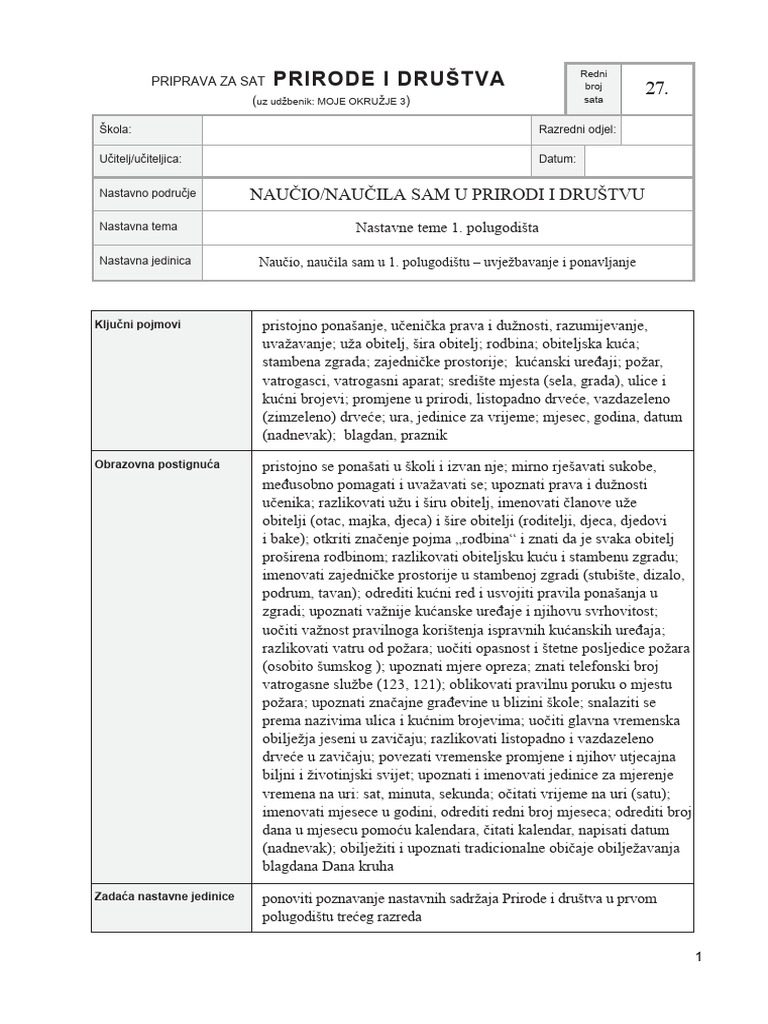 MO3-27 - Naučio, Naučila Sam U 1. Polugodištu | PDF