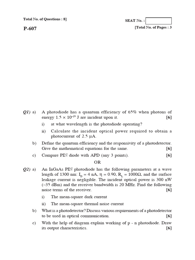 FOC Endsem | PDF | Wavelength Division Multiplexing | Fiber To The X