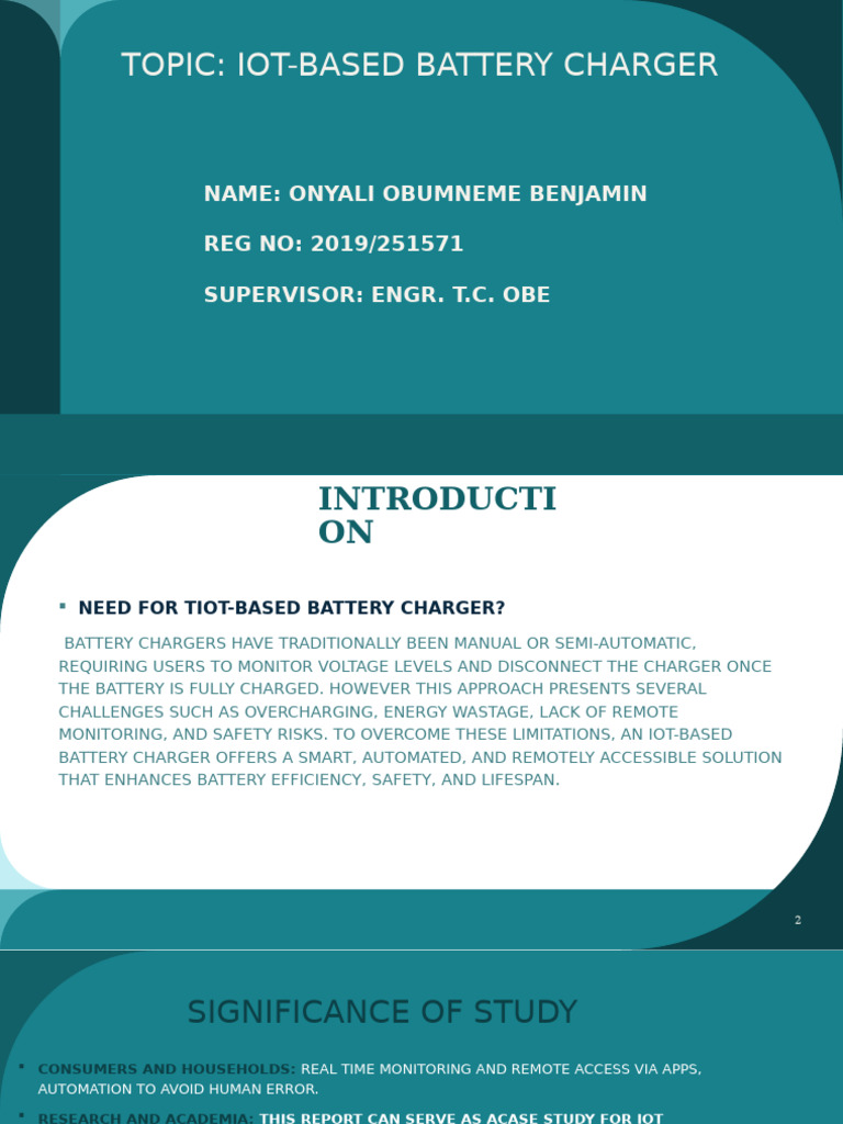 Onyali Obumneme Benjamin | PDF | Internet Of Things | Battery Charger