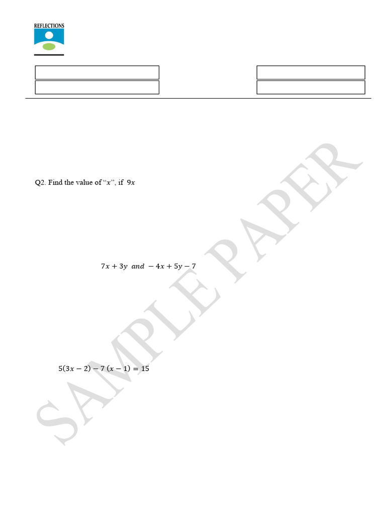Math Sample Paer Apsis | PDF