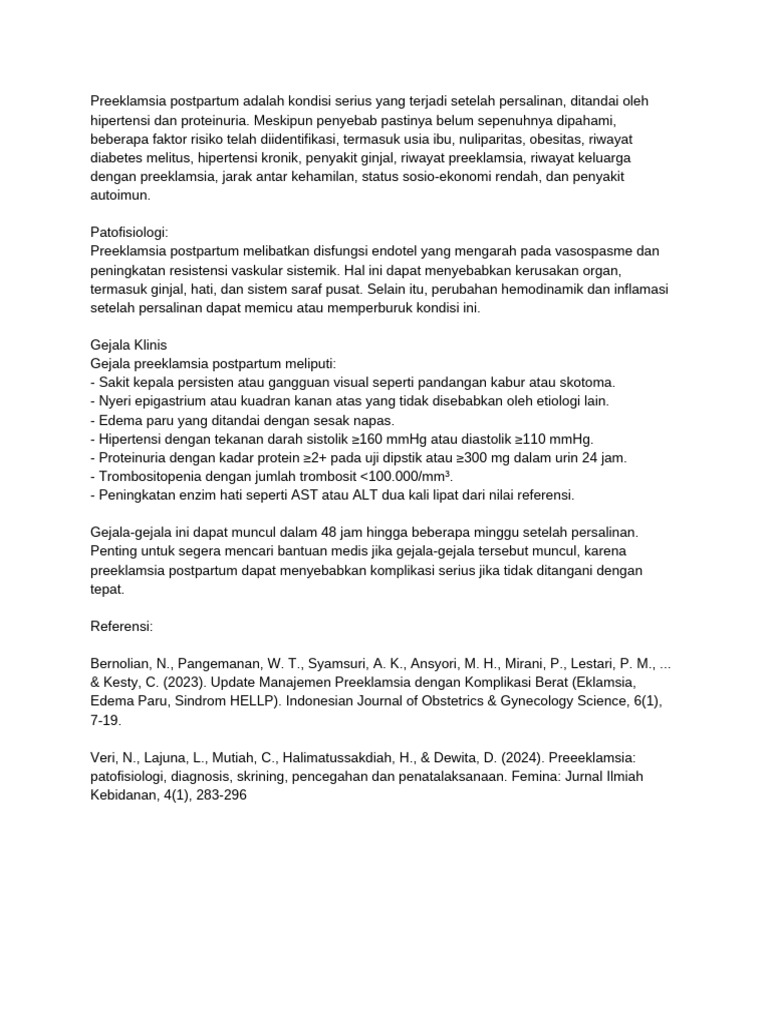 Preeklamsia Postpartum Adalah Kondisi Serius Yang Terjadi Setelah ...